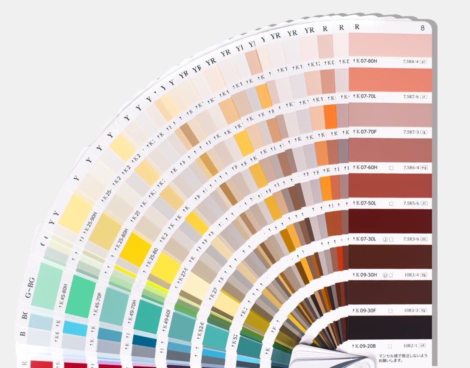 2019年K版JPMA涂料用标准色卡扇形装 收录Munsell孟塞尔654种颜色JPMA-K - 千通彩色彩管理官网