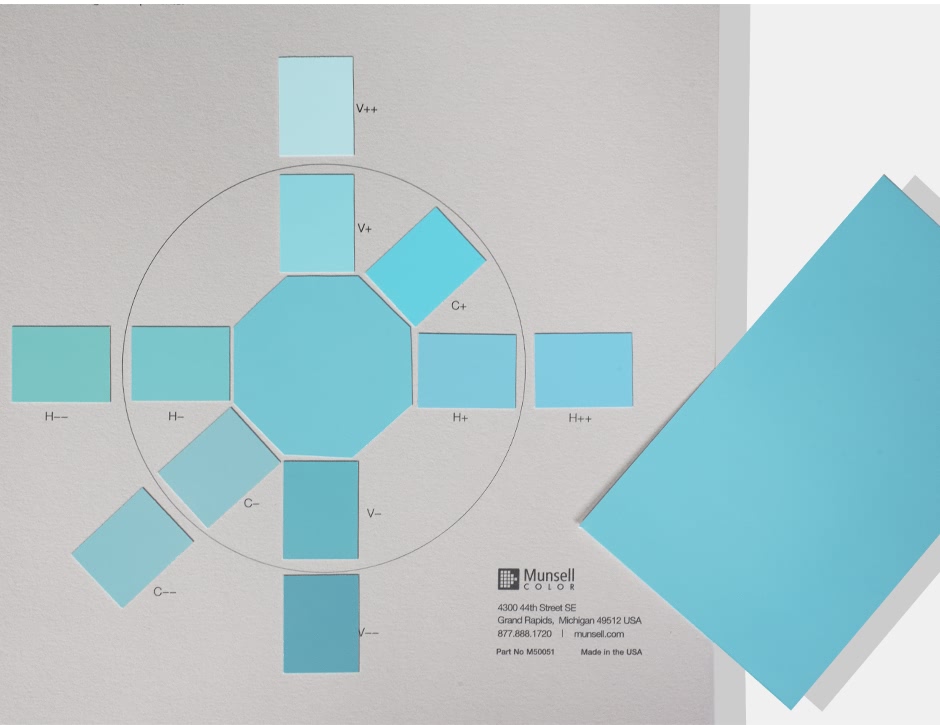 MUNSELL EIA-TIA 598-C 浅绿色编码图表补充单页|Munsell EIA-TIA 598-A Aqua Color ...